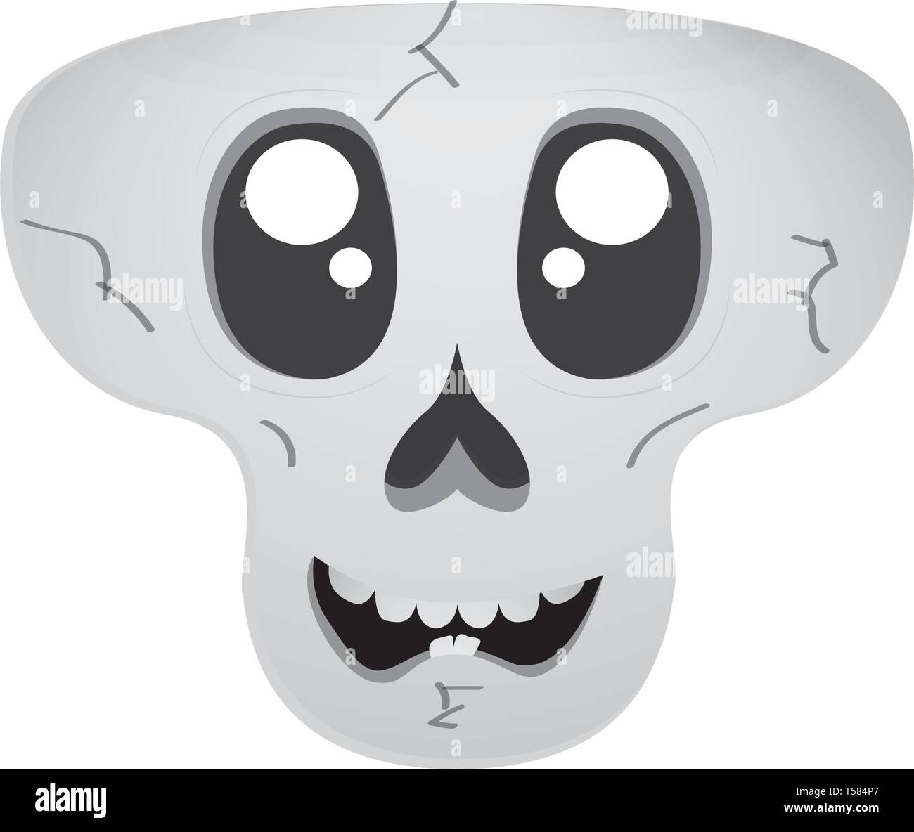 Happy head skull cartoon Stock Vector Image & Art - Alamy