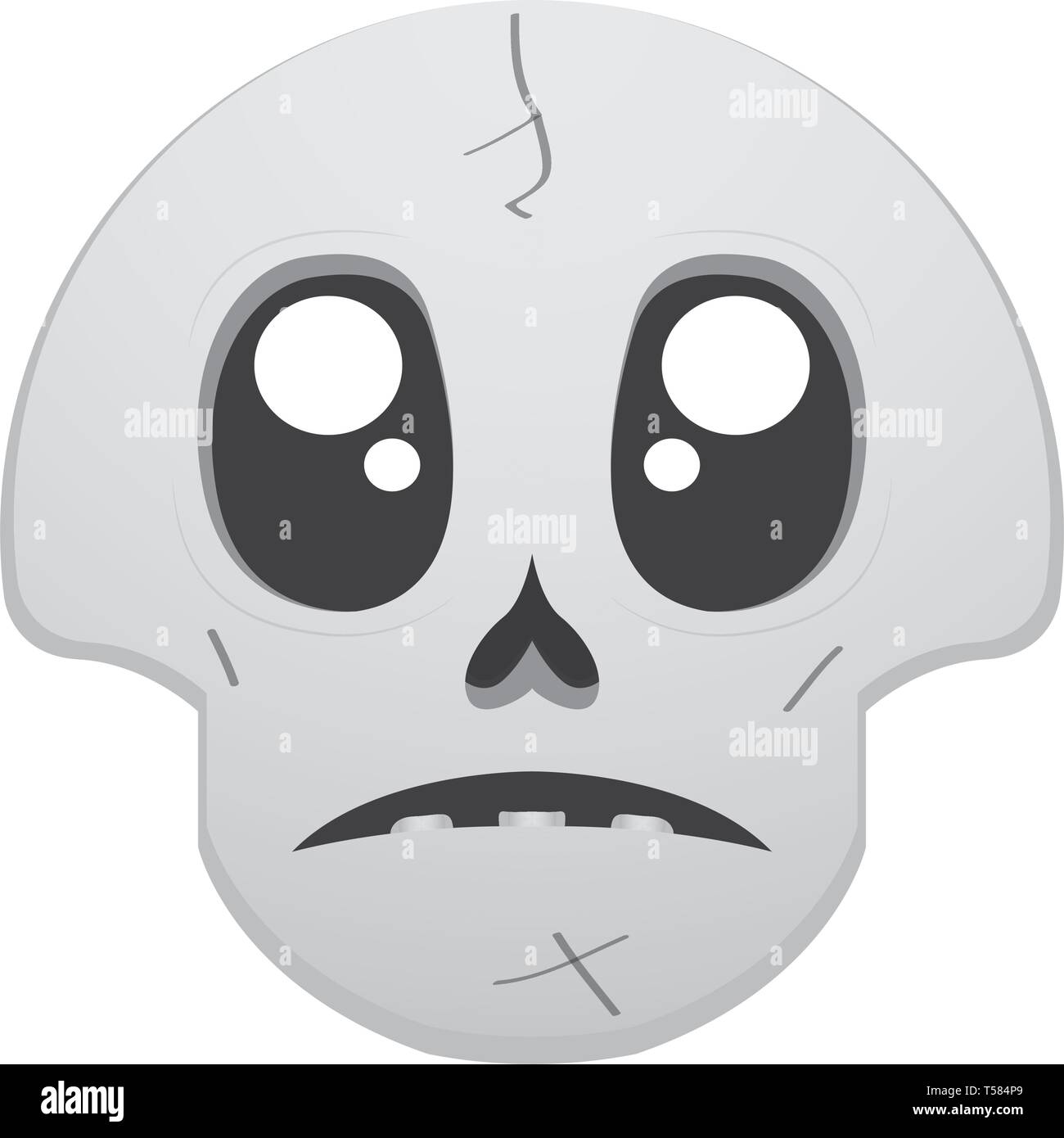 Sad head skull cartoon Stock Vector Image & Art - Alamy