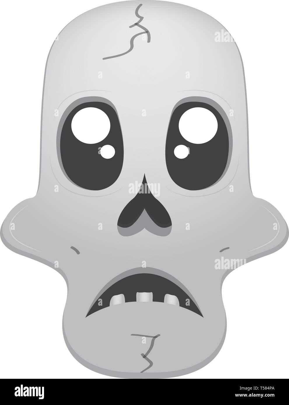 Sad head skull cartoon Stock Vector Image & Art - Alamy