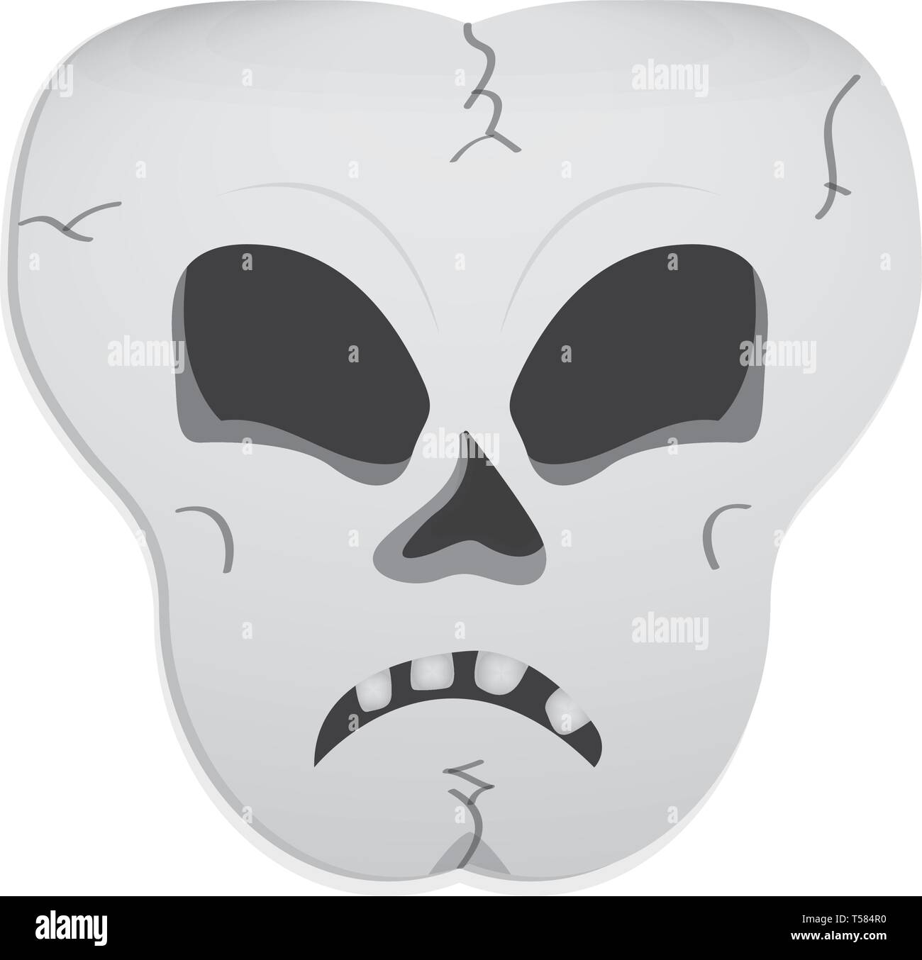 Sad head skull cartoon Stock Vector Image & Art - Alamy
