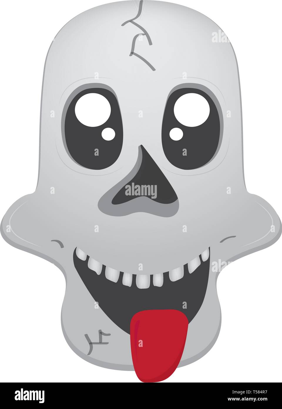 Happy and crazy head skull cartoon Stock Vector Image & Art - Alamy