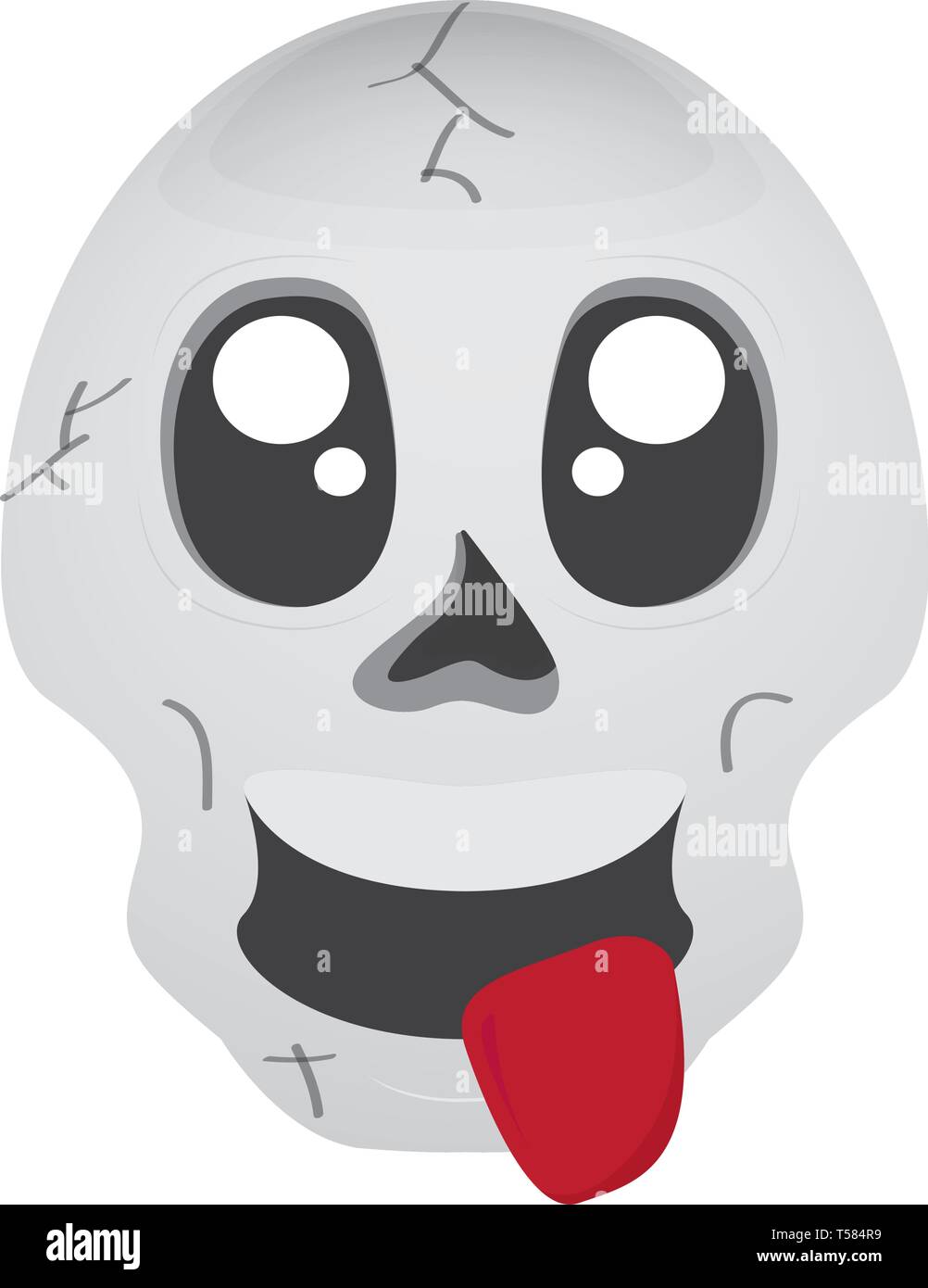 Happy and crazy head skull cartoon Stock Vector Image & Art - Alamy