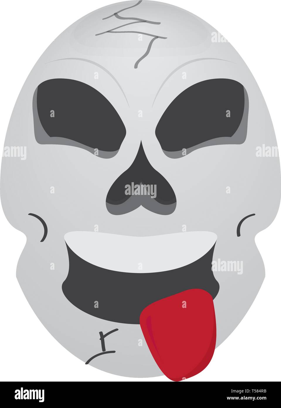 Happy and crazy head skull cartoon Stock Vector Image & Art - Alamy