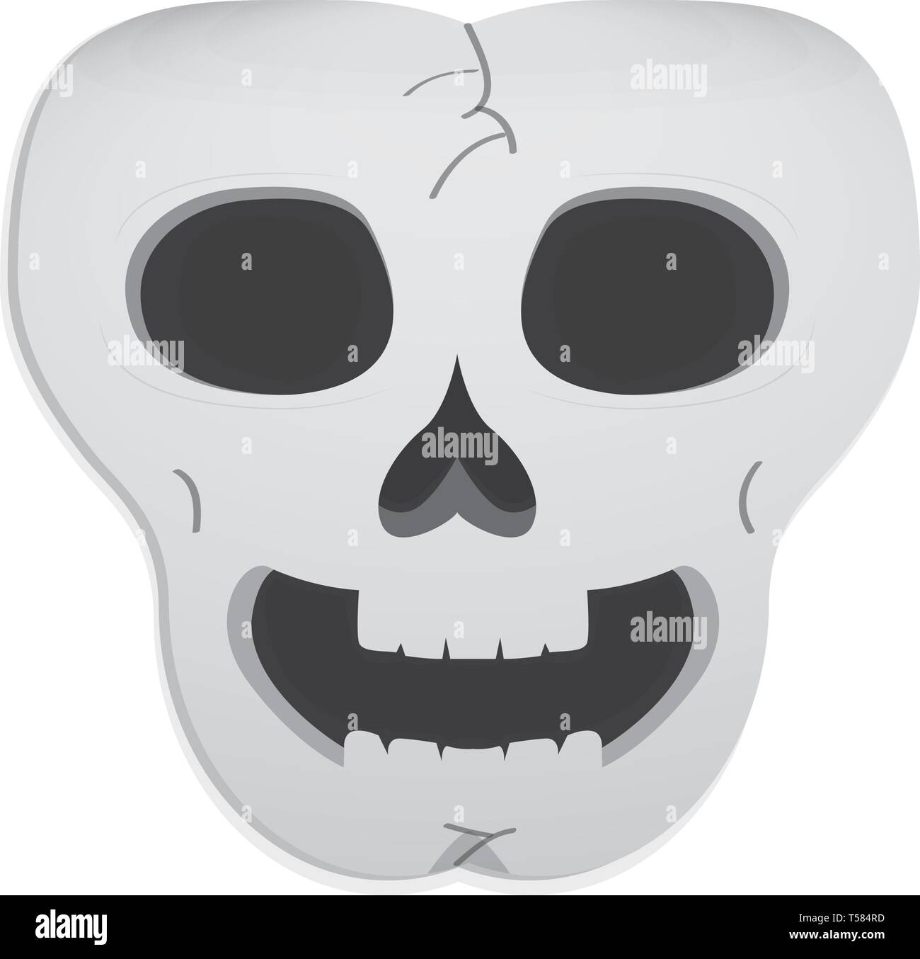 Happy head skull cartoon Stock Vector Image & Art - Alamy