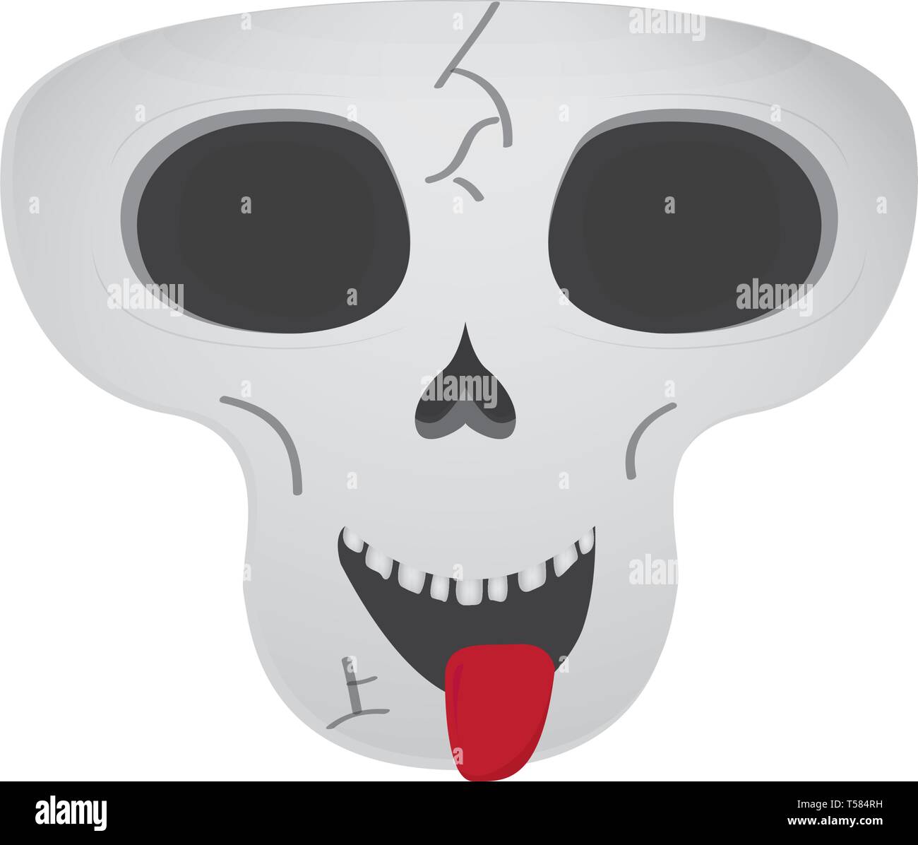 Happy and crazy head skull cartoon Stock Vector Image & Art - Alamy