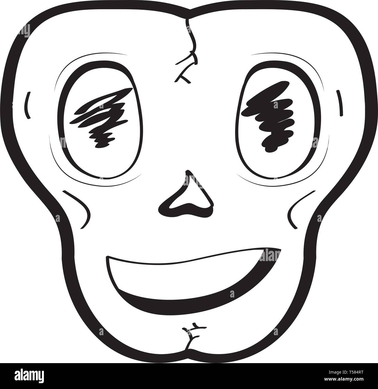 Happy head skull cartoon Stock Vector Image & Art - Alamy