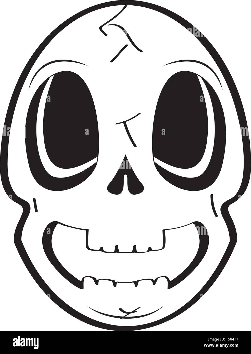 Skeleton Head Drawing Happy