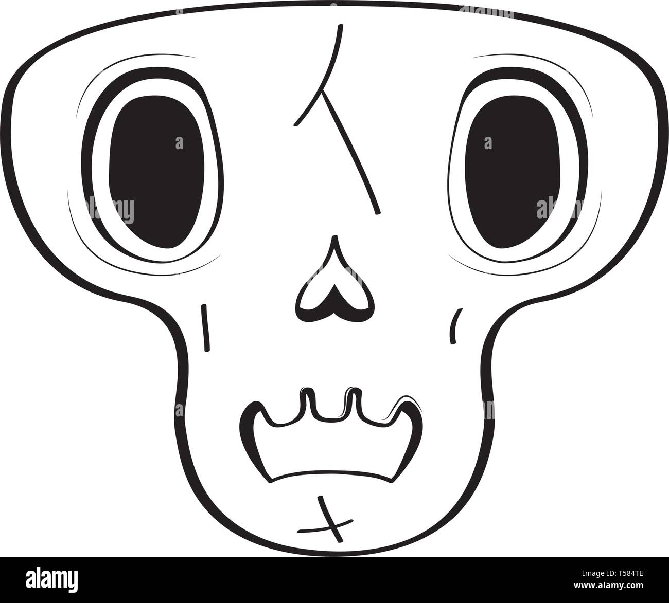 Happy head skull cartoon Stock Vector Image & Art - Alamy