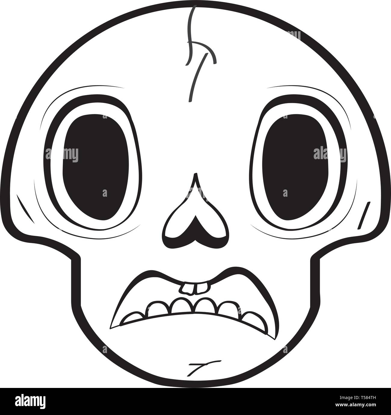 Sad head skull cartoon Stock Vector Image & Art - Alamy