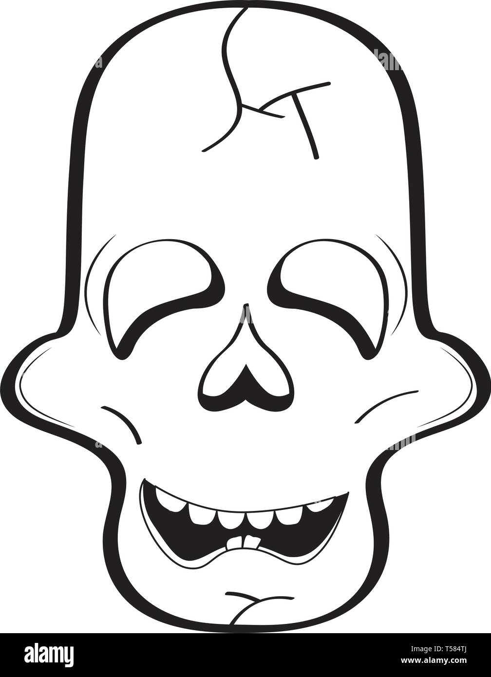 Happy head skull cartoon Stock Vector Image & Art - Alamy