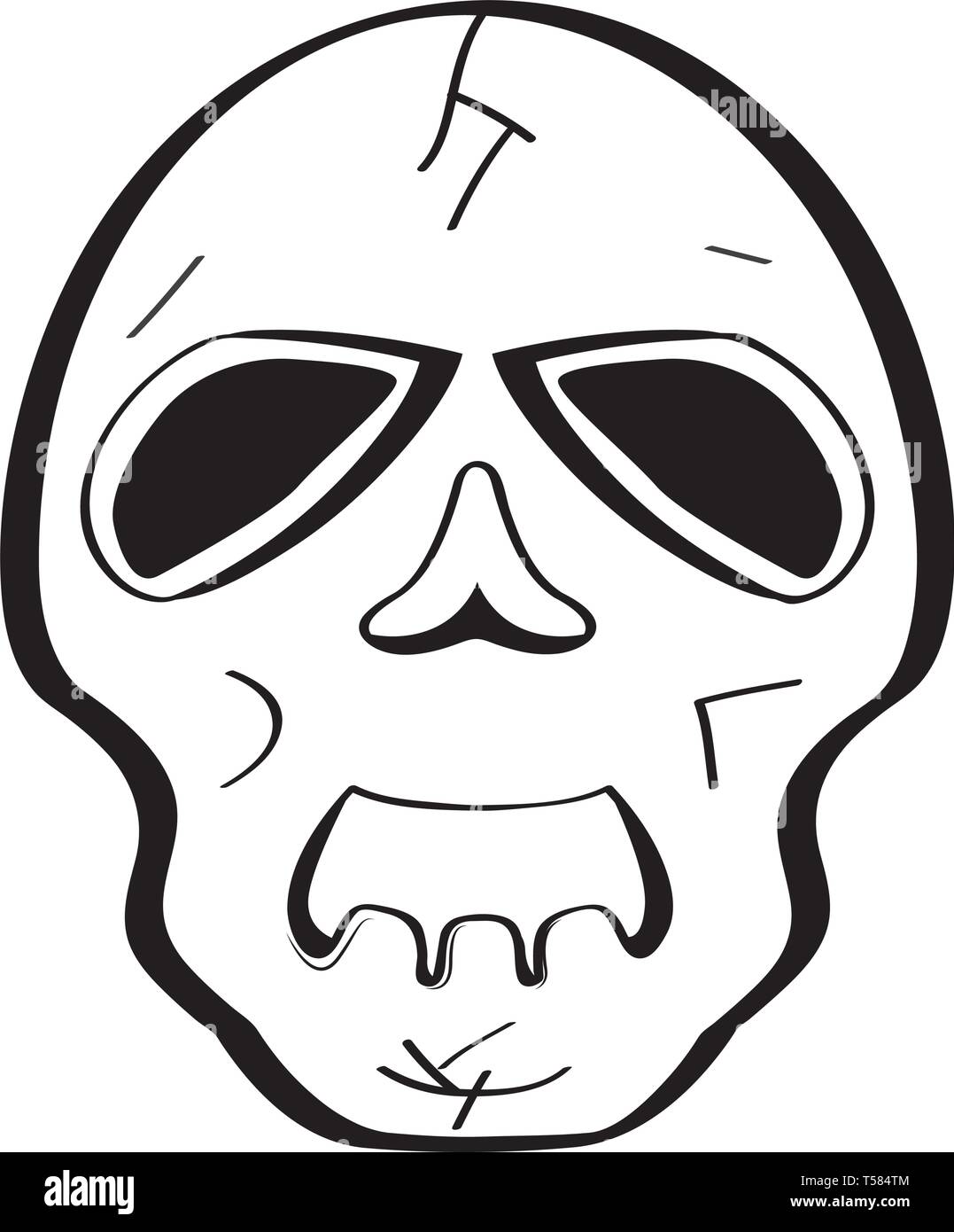 Sad head skull cartoon Stock Vector Image & Art - Alamy