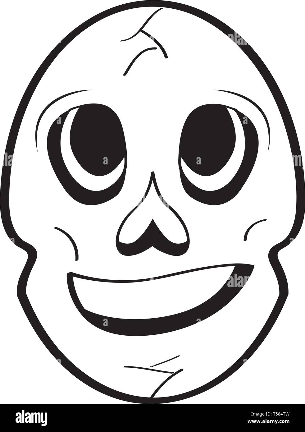Happy head skull cartoon Stock Vector Image & Art - Alamy