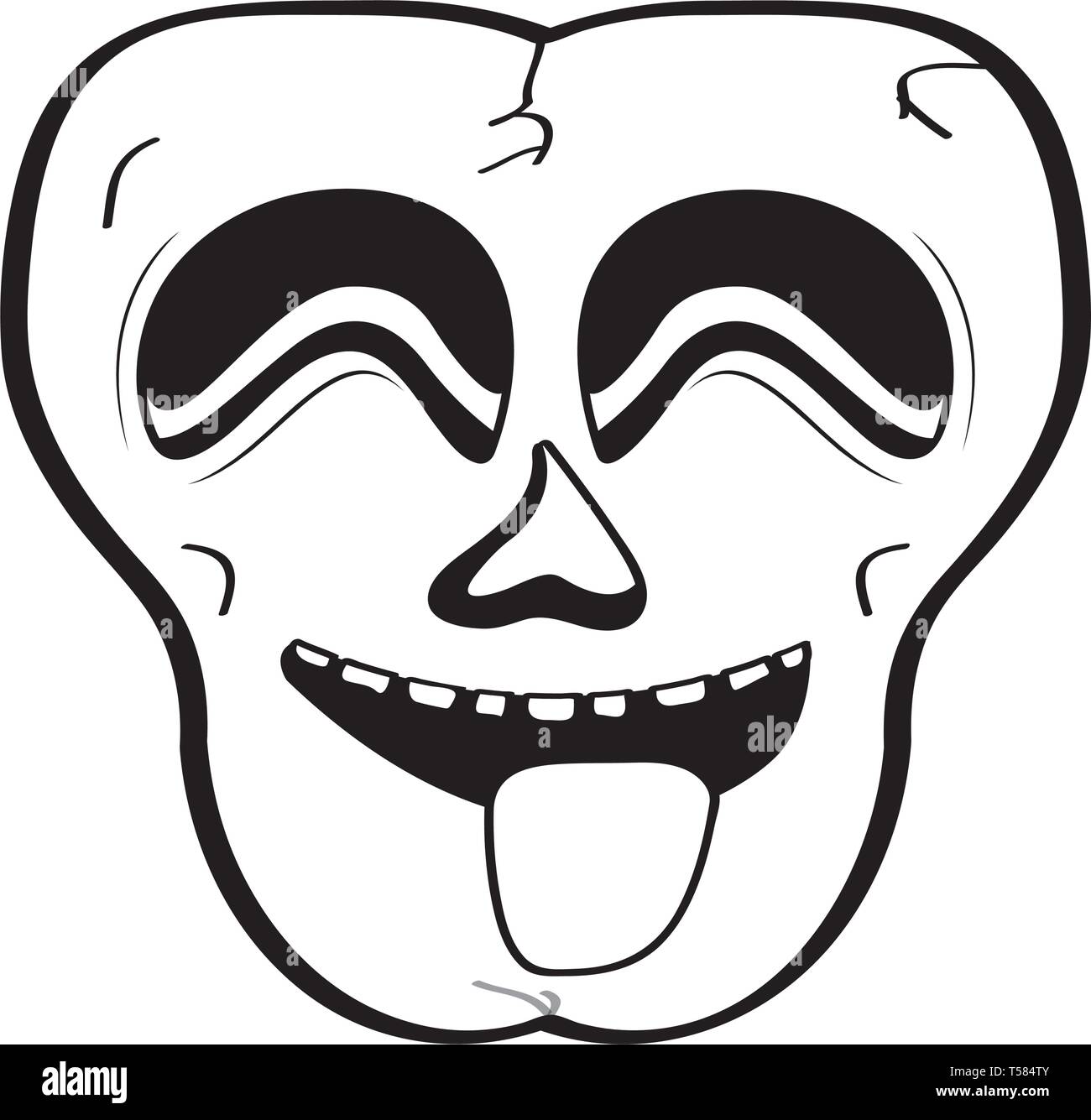 Happy and crazy head skull cartoon Stock Vector Image & Art - Alamy