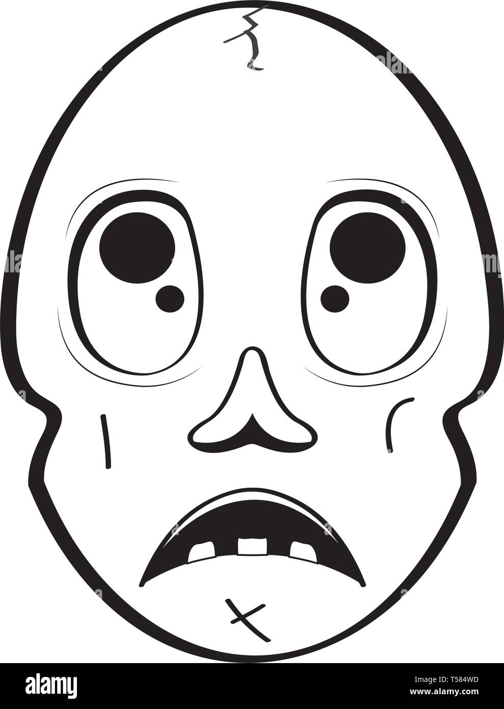 Sad head skull cartoon Stock Vector Image & Art - Alamy