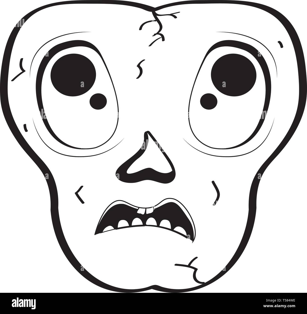 Sad head skull cartoon Stock Vector Image & Art - Alamy