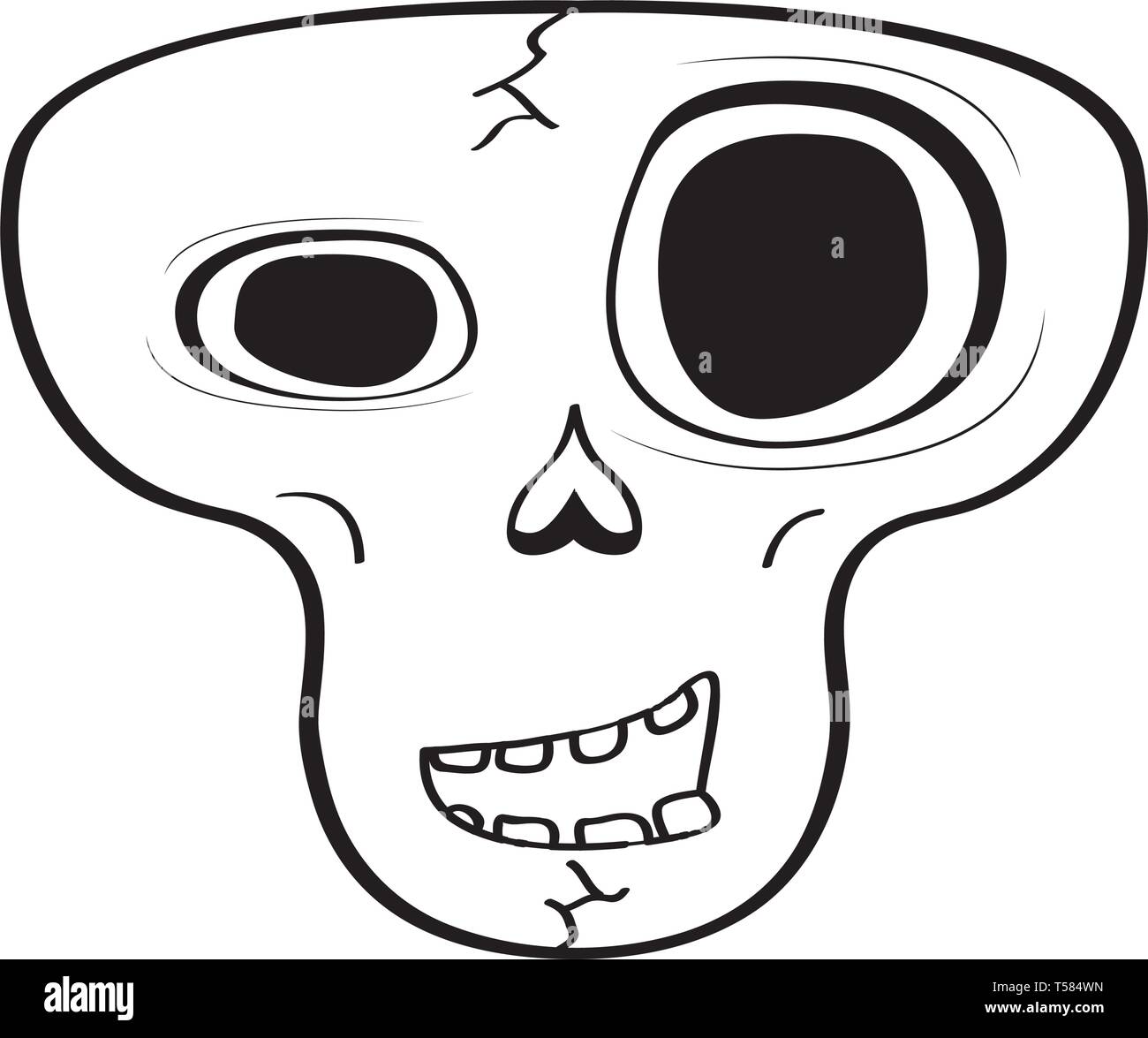 Happy head skull cartoon Stock Vector Image & Art - Alamy