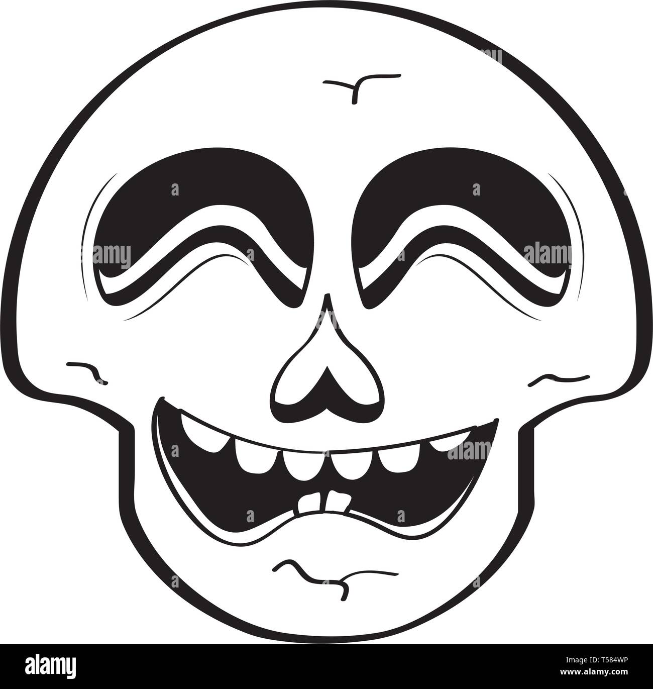 Happy head skull cartoon Stock Vector Image & Art - Alamy