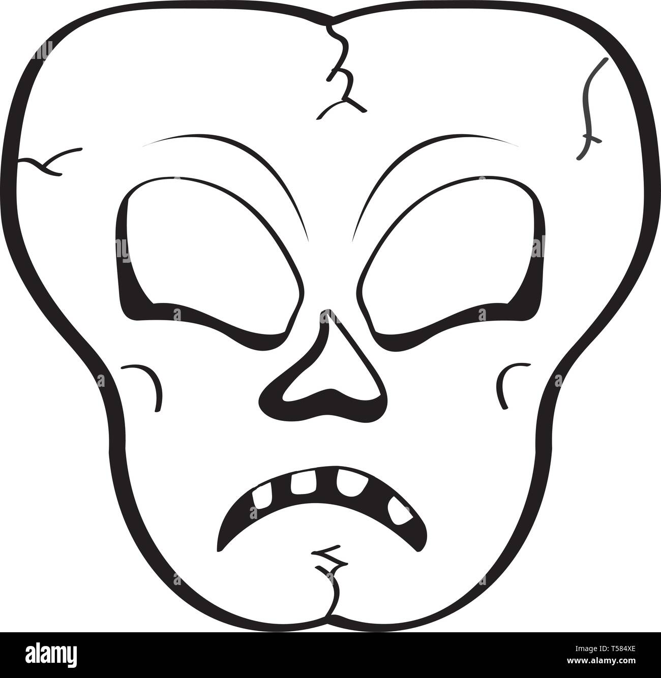 Sad head skull cartoon Stock Vector Image & Art - Alamy