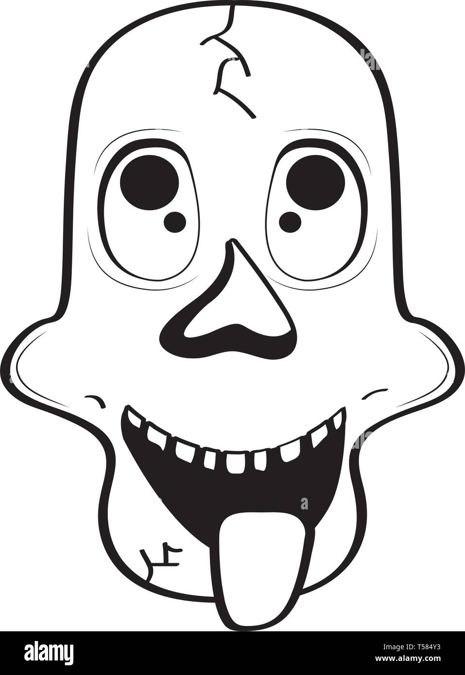 Happy and crazy head skull cartoon Stock Vector Image & Art - Alamy