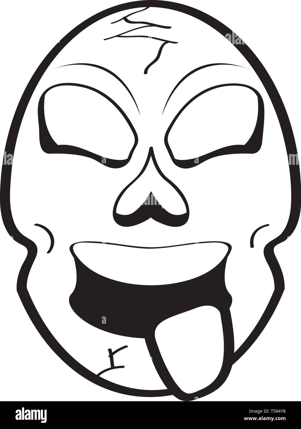 Happy and crazy head skull cartoon Stock Vector Image & Art - Alamy