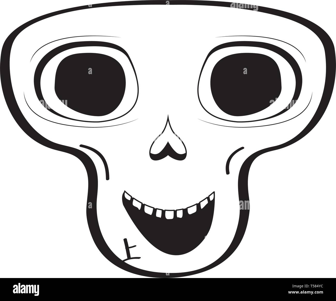 Happy and crazy head skull cartoon Stock Vector Image & Art - Alamy