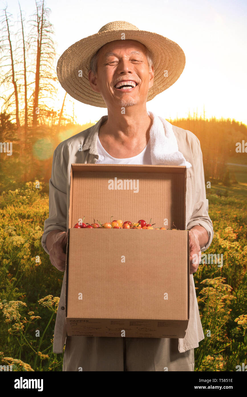 The old farmer to produce their own fruit Stock Photo - Alamy