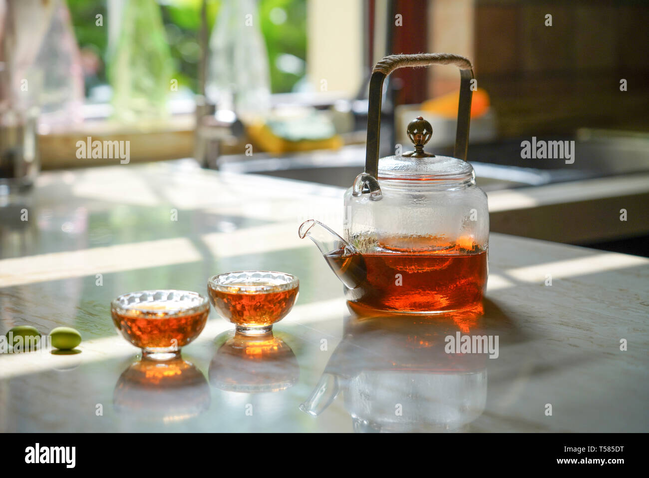 Glass tea set Stock Photo - Alamy