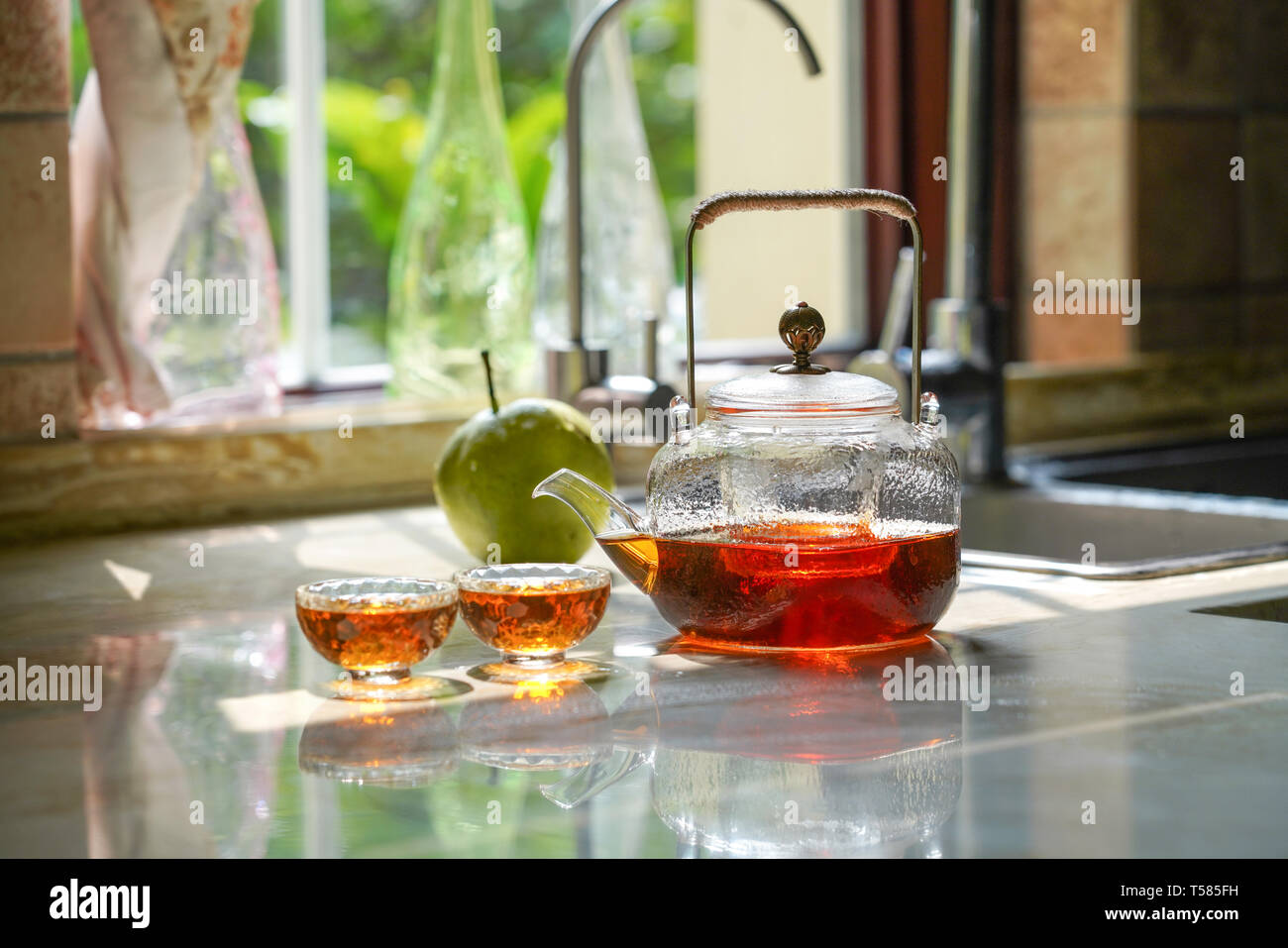 Glass tea set Stock Photo - Alamy