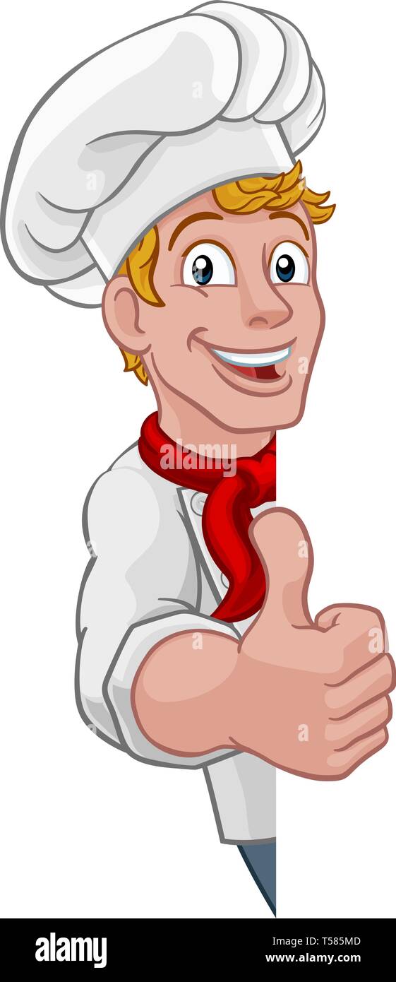Chef Cook Baker Sign Thumbs Up Cartoon Stock Vector Image & Art - Alamy