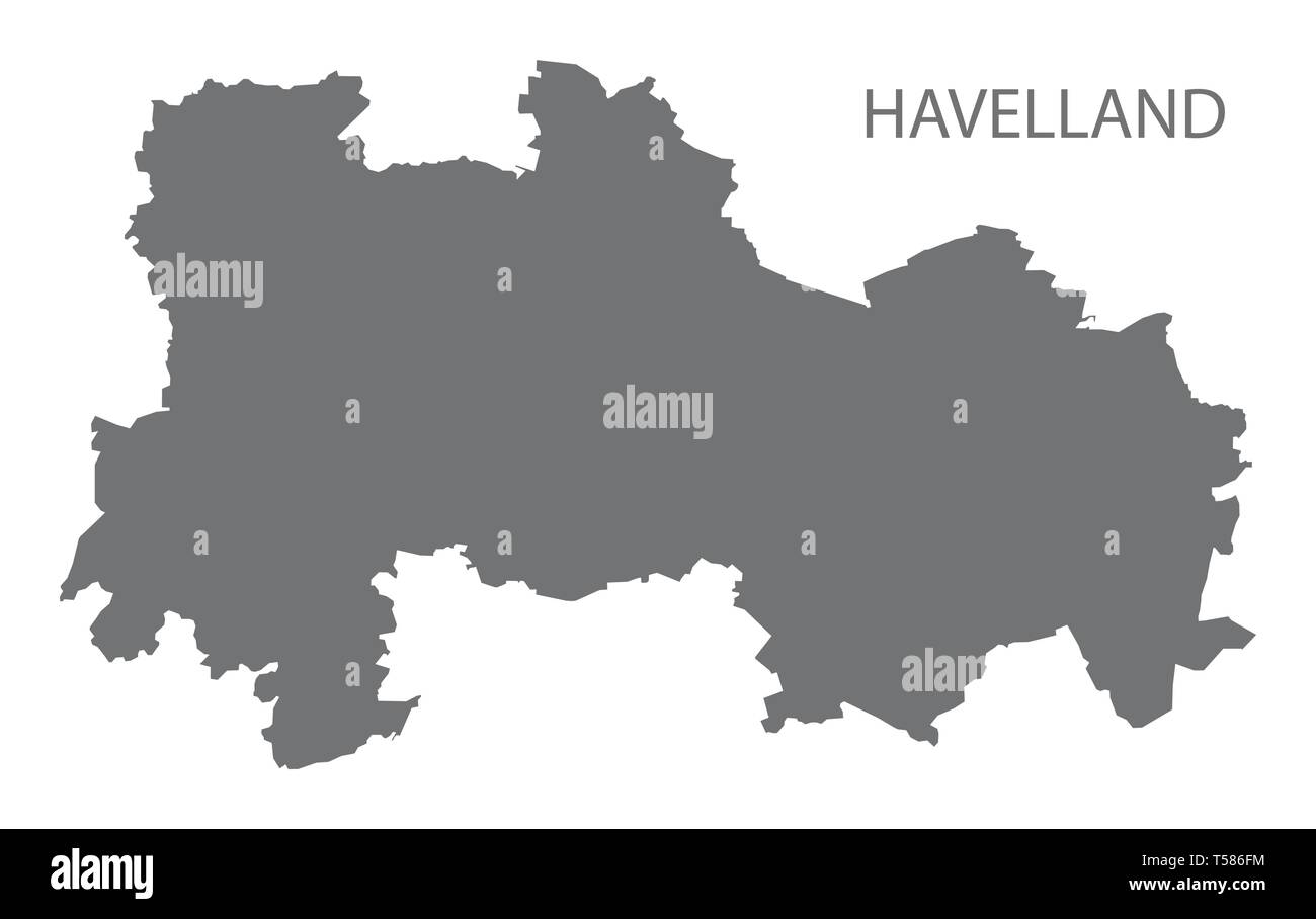Havelland grey county map of Brandenburg Germany Stock Vector Image ...