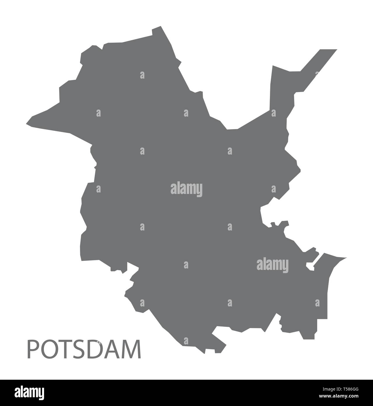 Potsdam grey county map of Brandenburg Germany Stock Vector Image & Art ...