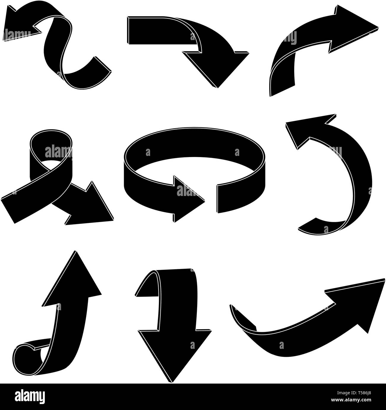 Arrows. Black silhouette signs Stock Vector Image & Art - Alamy