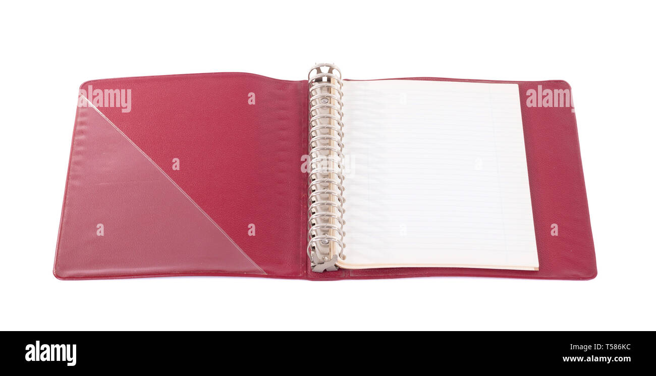 Old binder folder isolated on a white background Stock Photo - Alamy