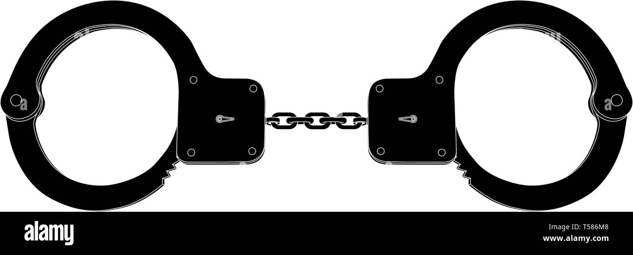 Handcuffs. Black icon Stock Vector Image & Art - Alamy