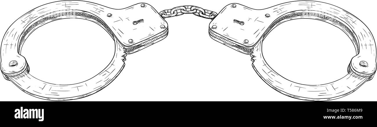 Handcuffs. Hand drawn sketch Stock Vector Image & Art - Alamy