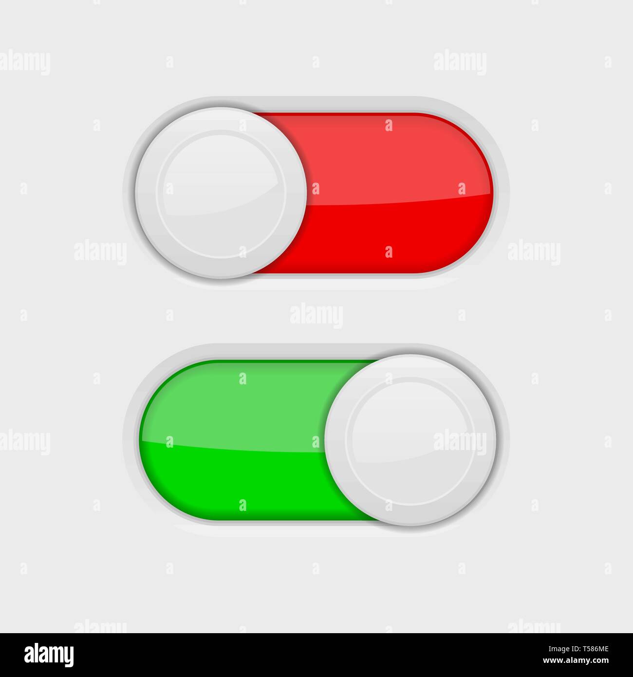 Toggle switch buttons. On and Off red and green switch Stock Vector ...