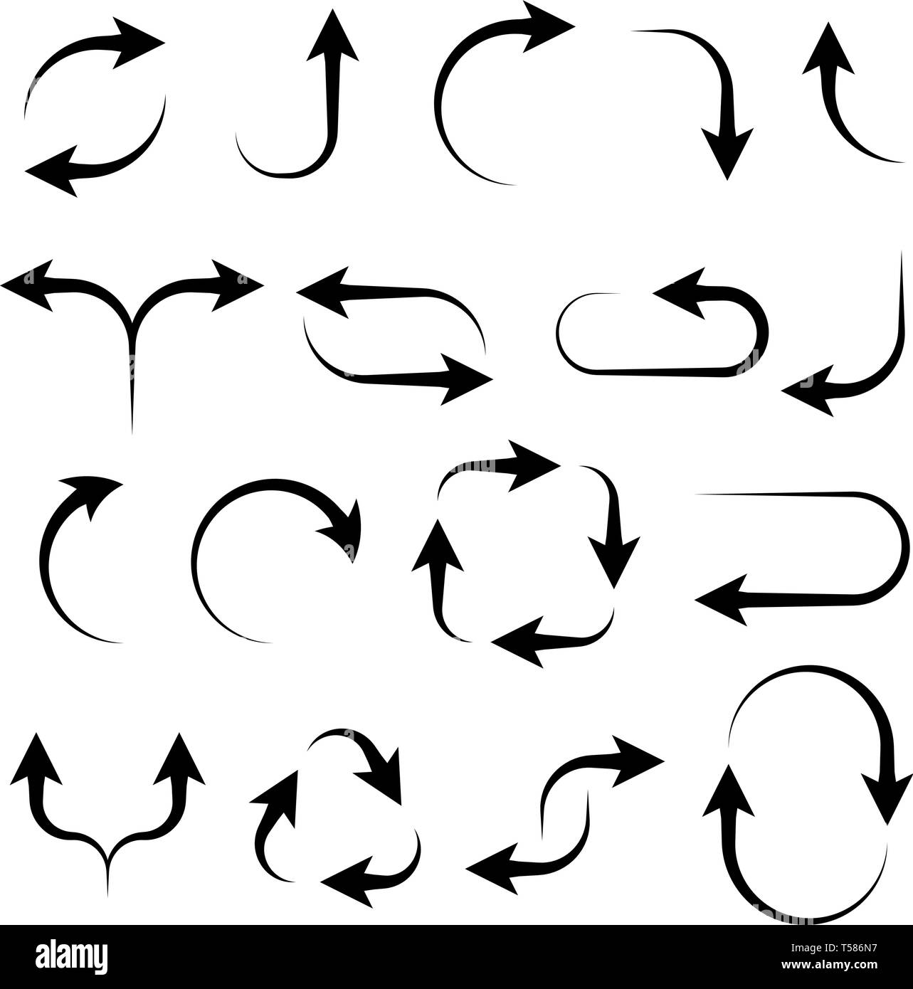 Curved black arrows hi-res stock photography and images - Alamy