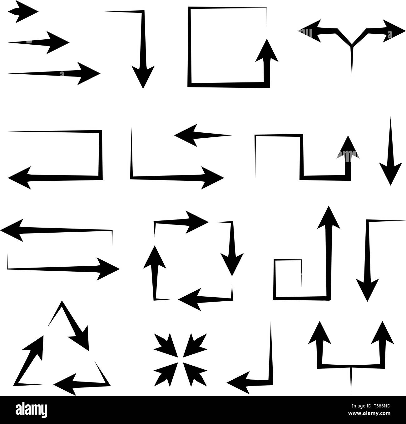 Arrows. Black straight signs Stock Vector Image & Art - Alamy