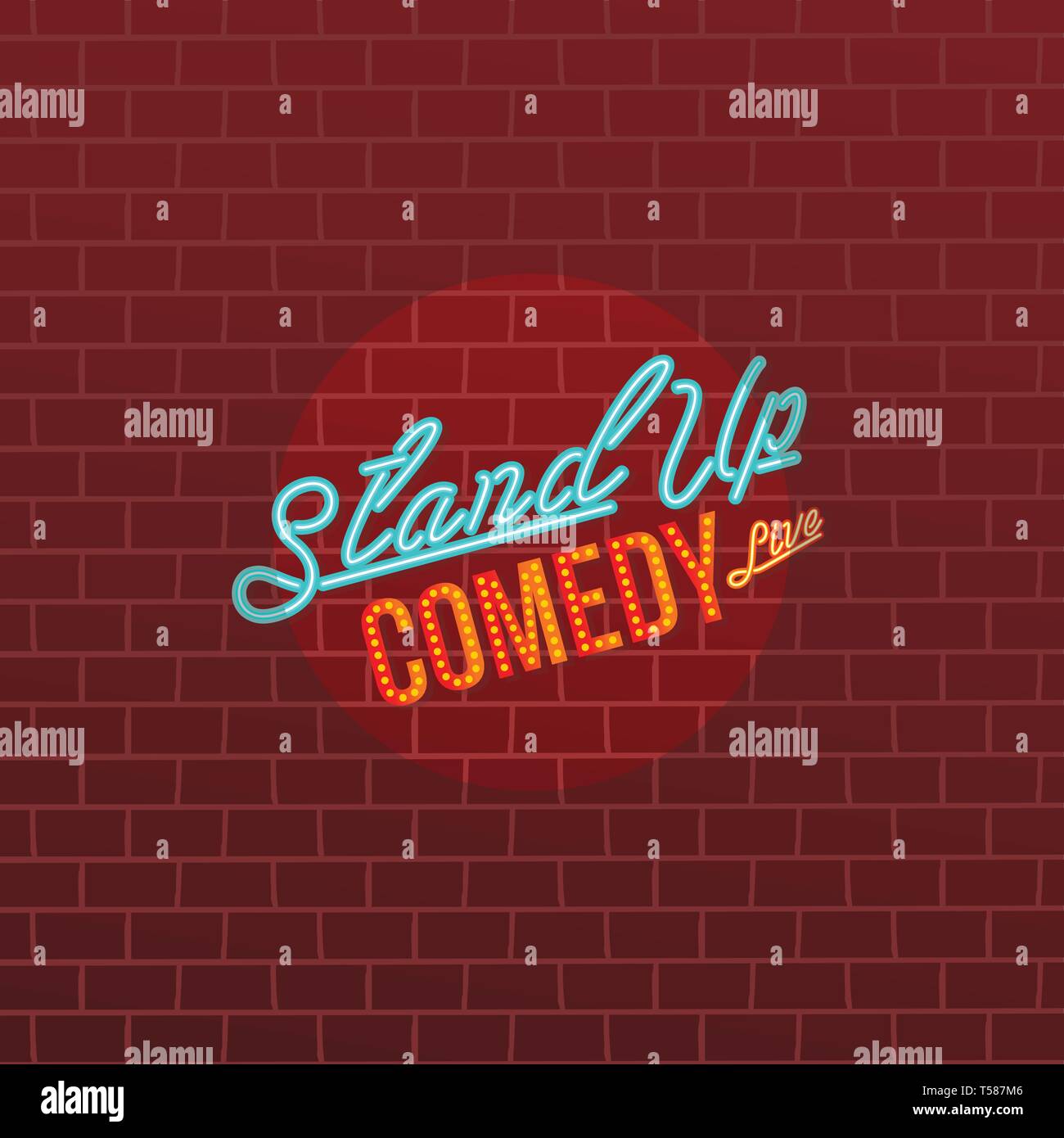 stand up comedy cartoon theme vector art illustration Stock Vector ...