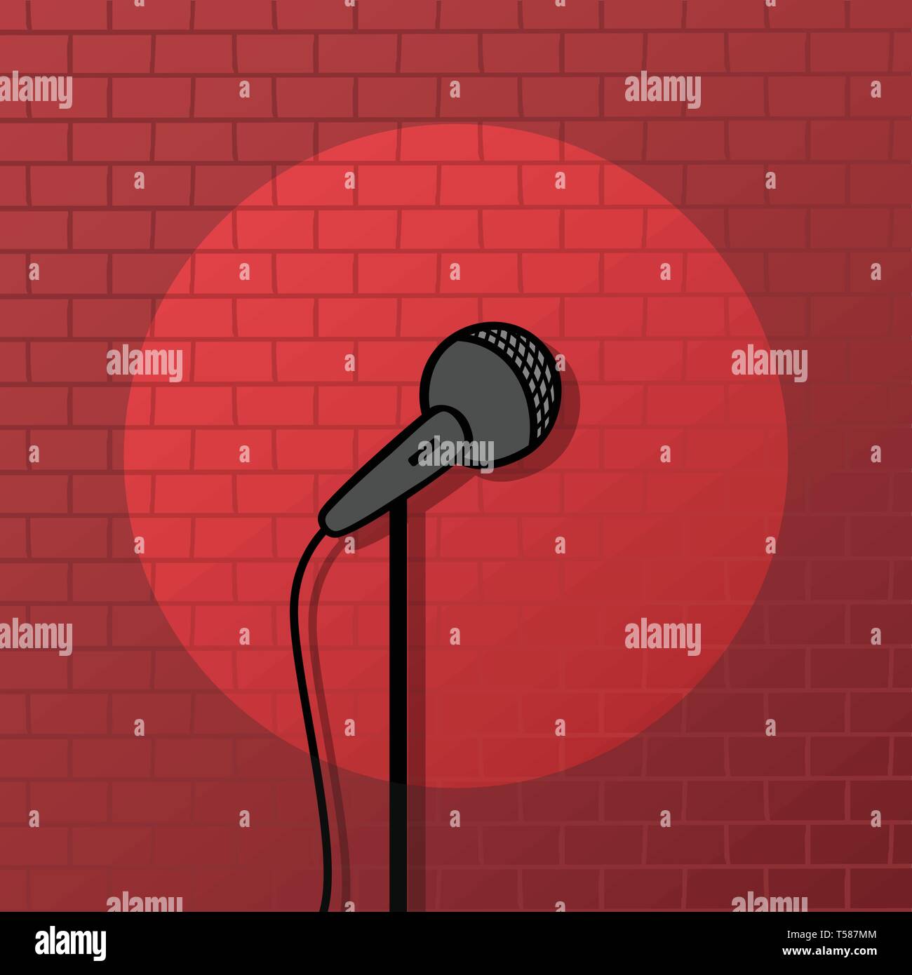 stand up comedy cartoon theme vector art illustration Stock Vector ...