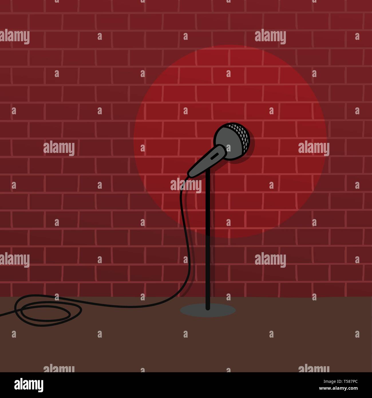 stand up comedy cartoon theme vector art illustration Stock Vector ...