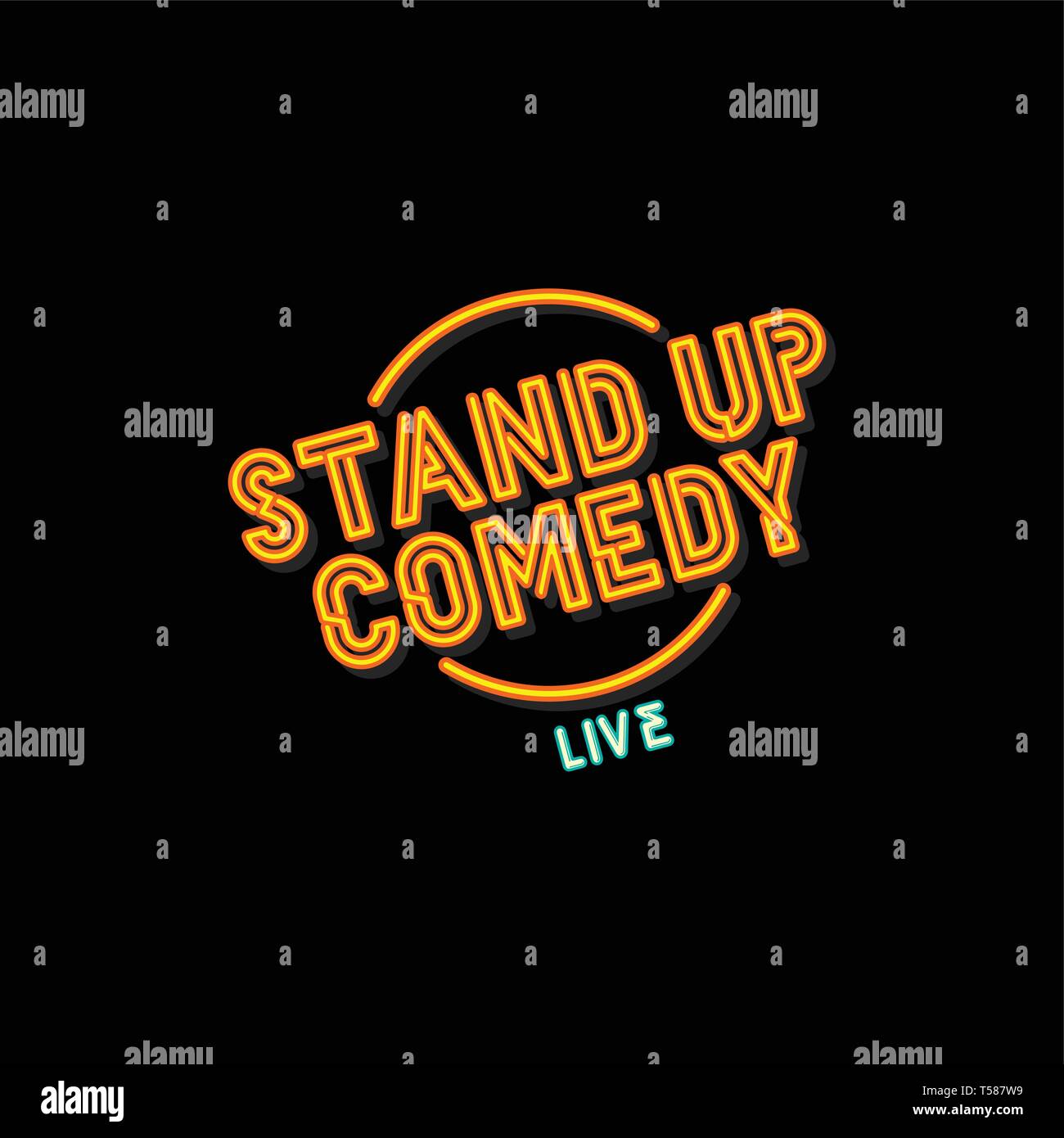 stand up comedy cartoon theme vector art illustration Stock Vector ...