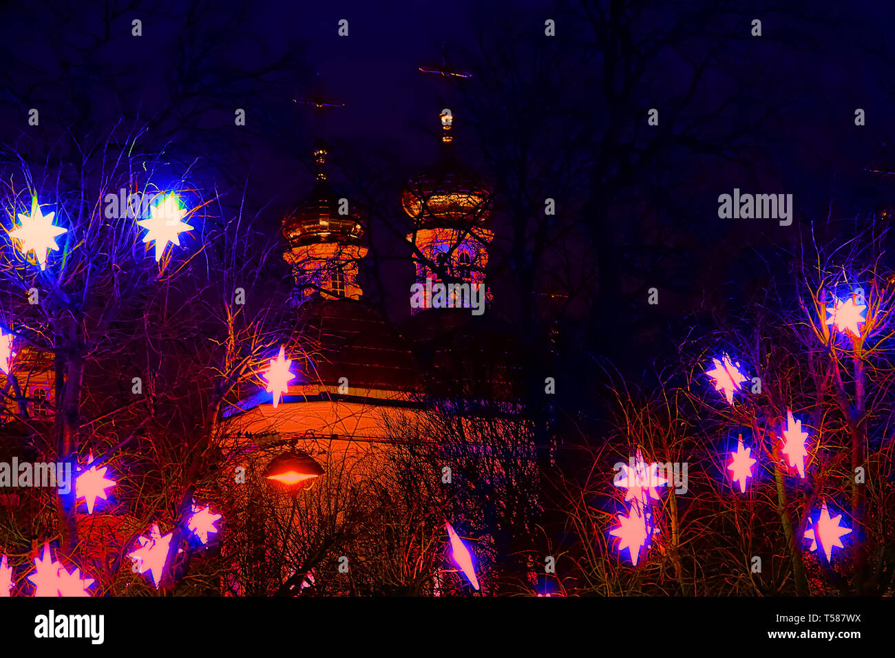 Merry Christmas. The Christmas bell tower will Herald the coming of ...