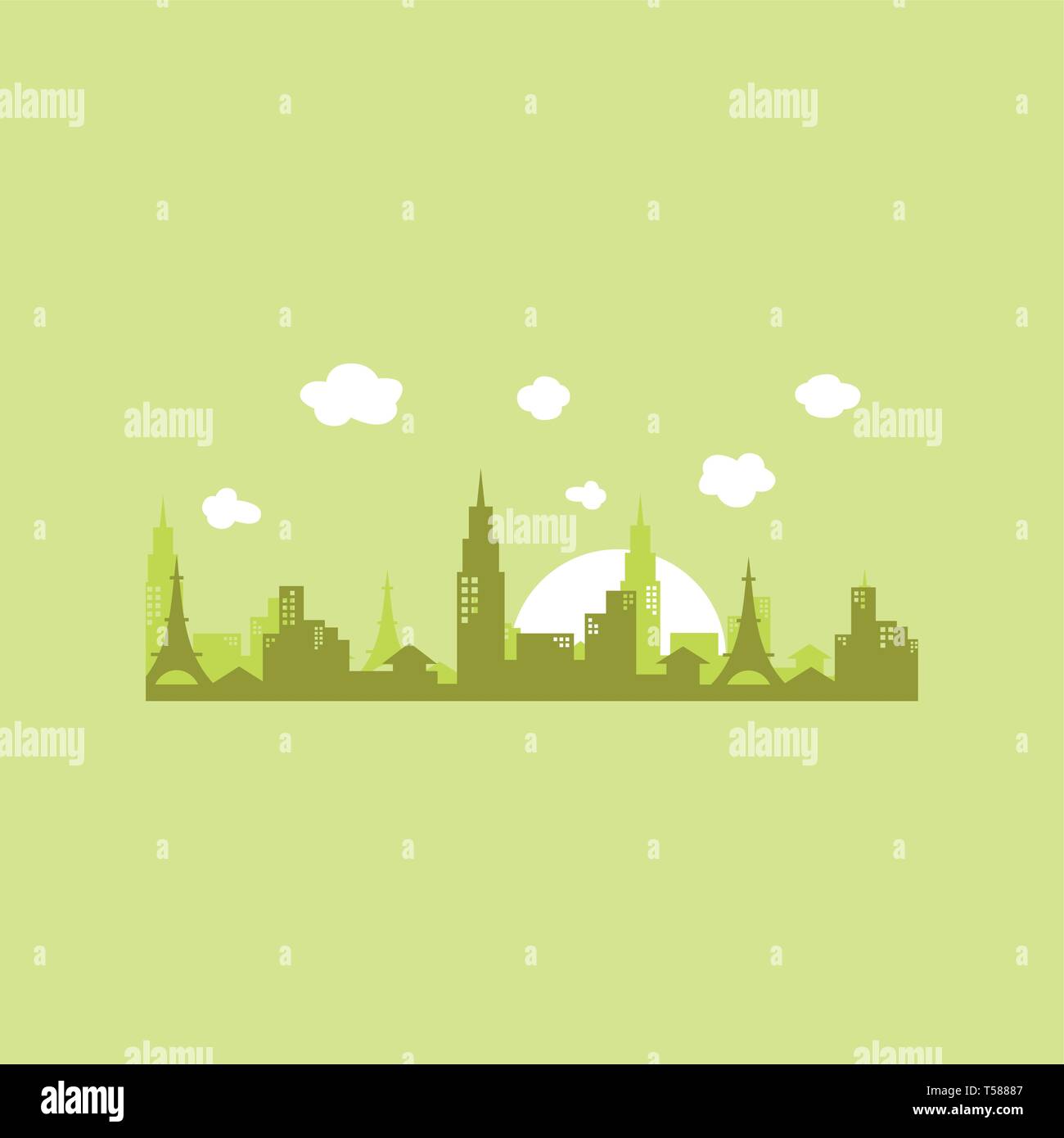 cityscape theme town view vector art illustration Stock Vector Image ...