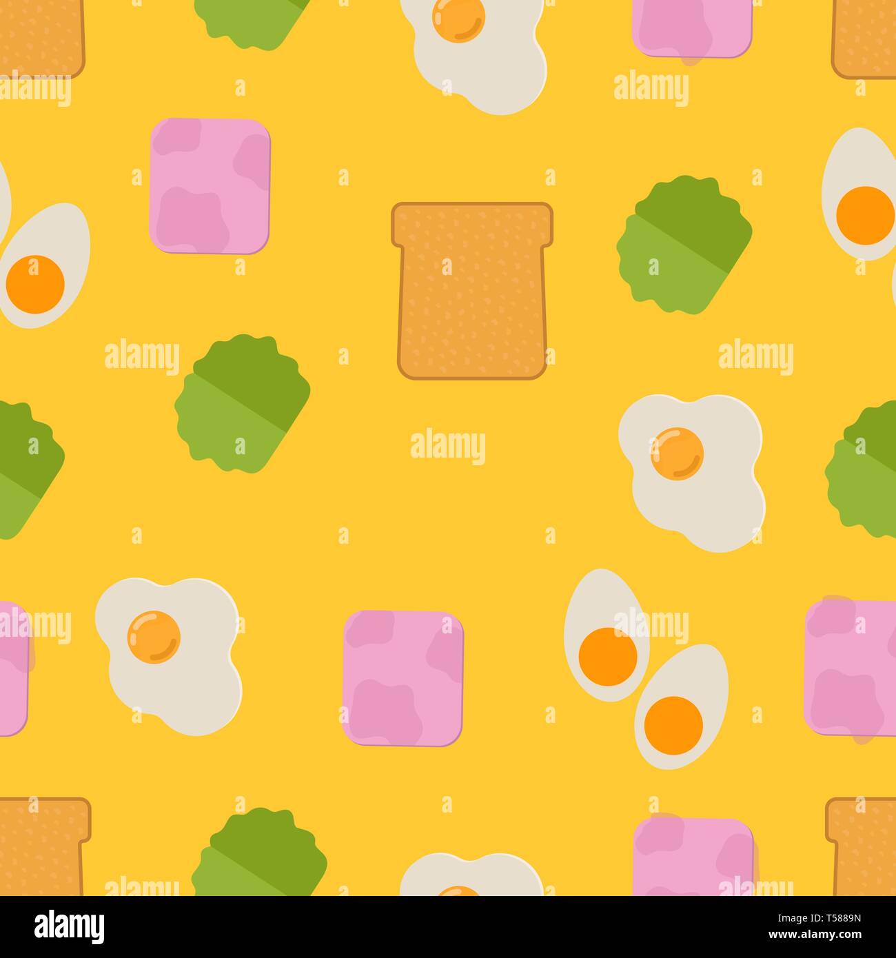 Seamless food pattern. Flat food seamless pattern. Flat food. Vector ...