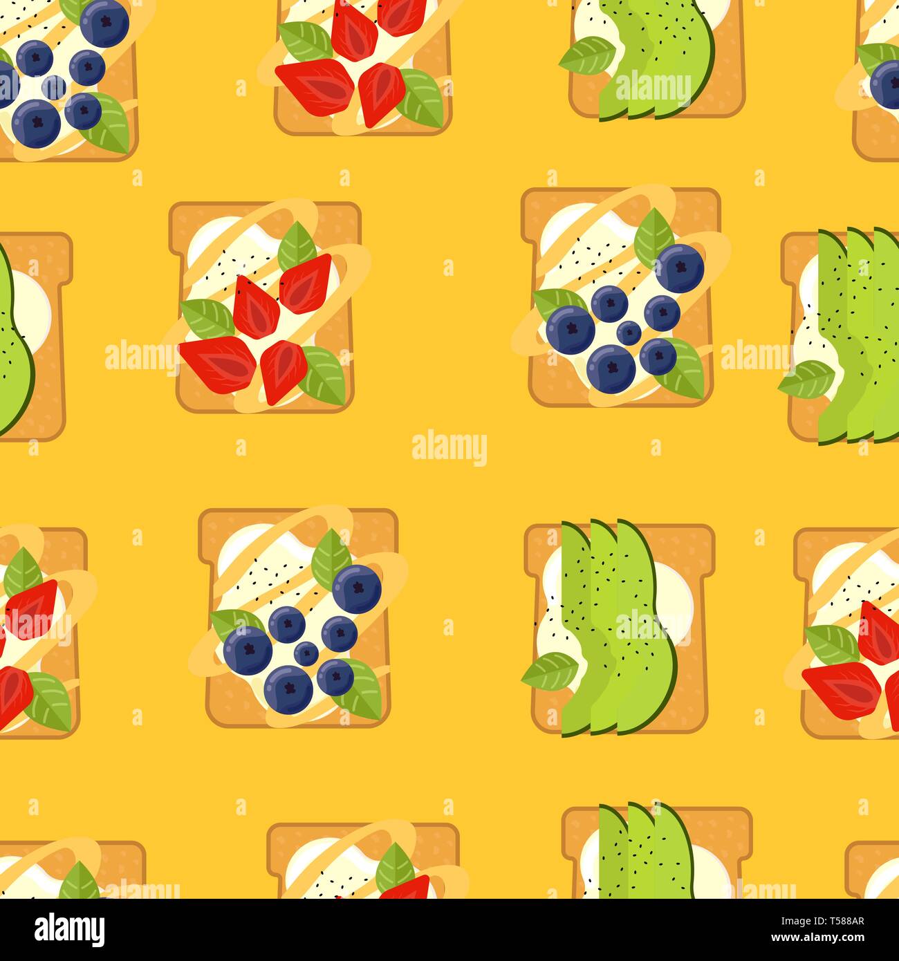 Seamless food pattern. Flat food seamless pattern. Flat food. Vector ...