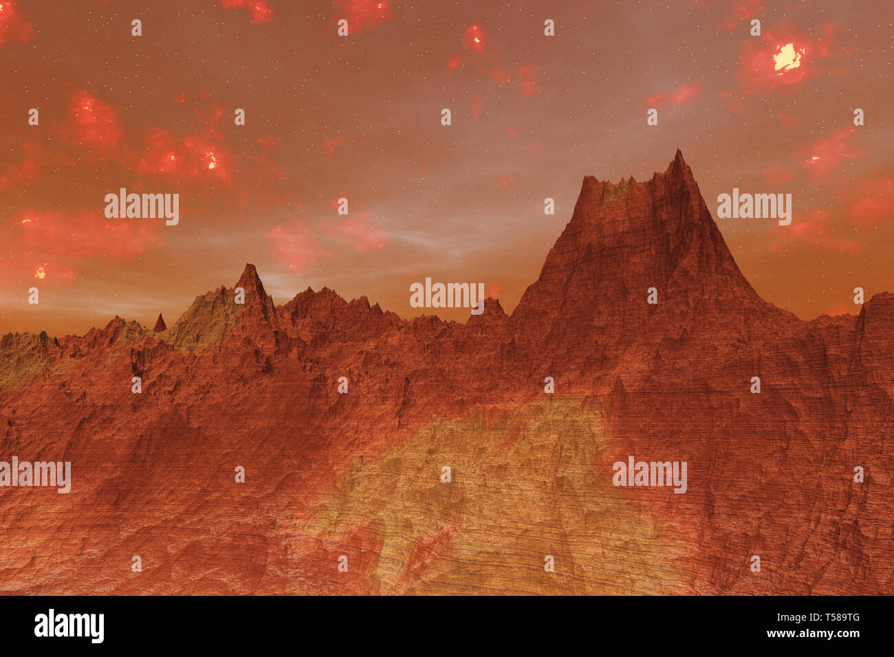 3D rendered Illustration of the surface of Planet Mars Stock Photo - Alamy