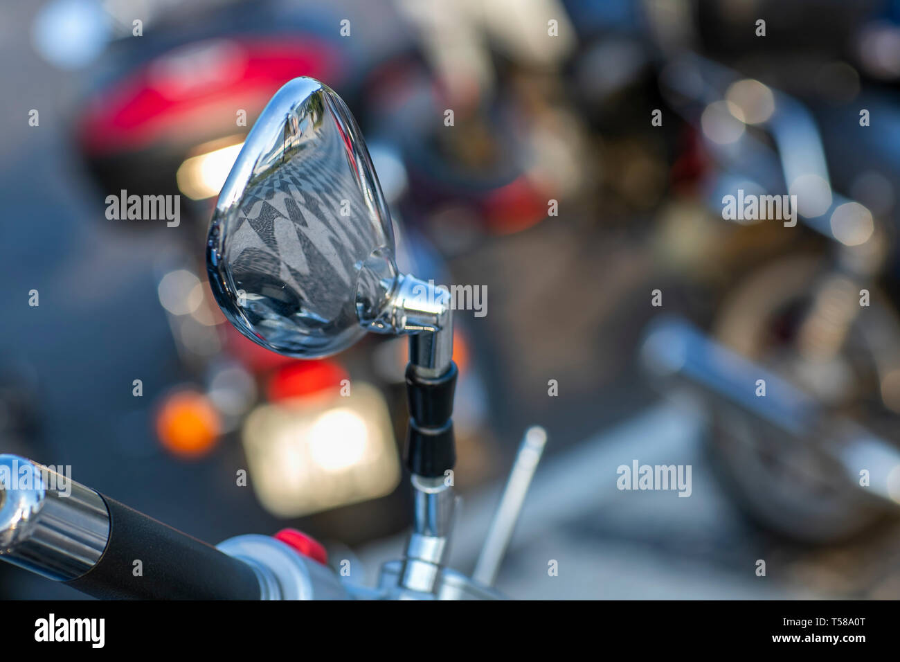 Motorcycle mirror reflection hi-res stock photography and images - Alamy
