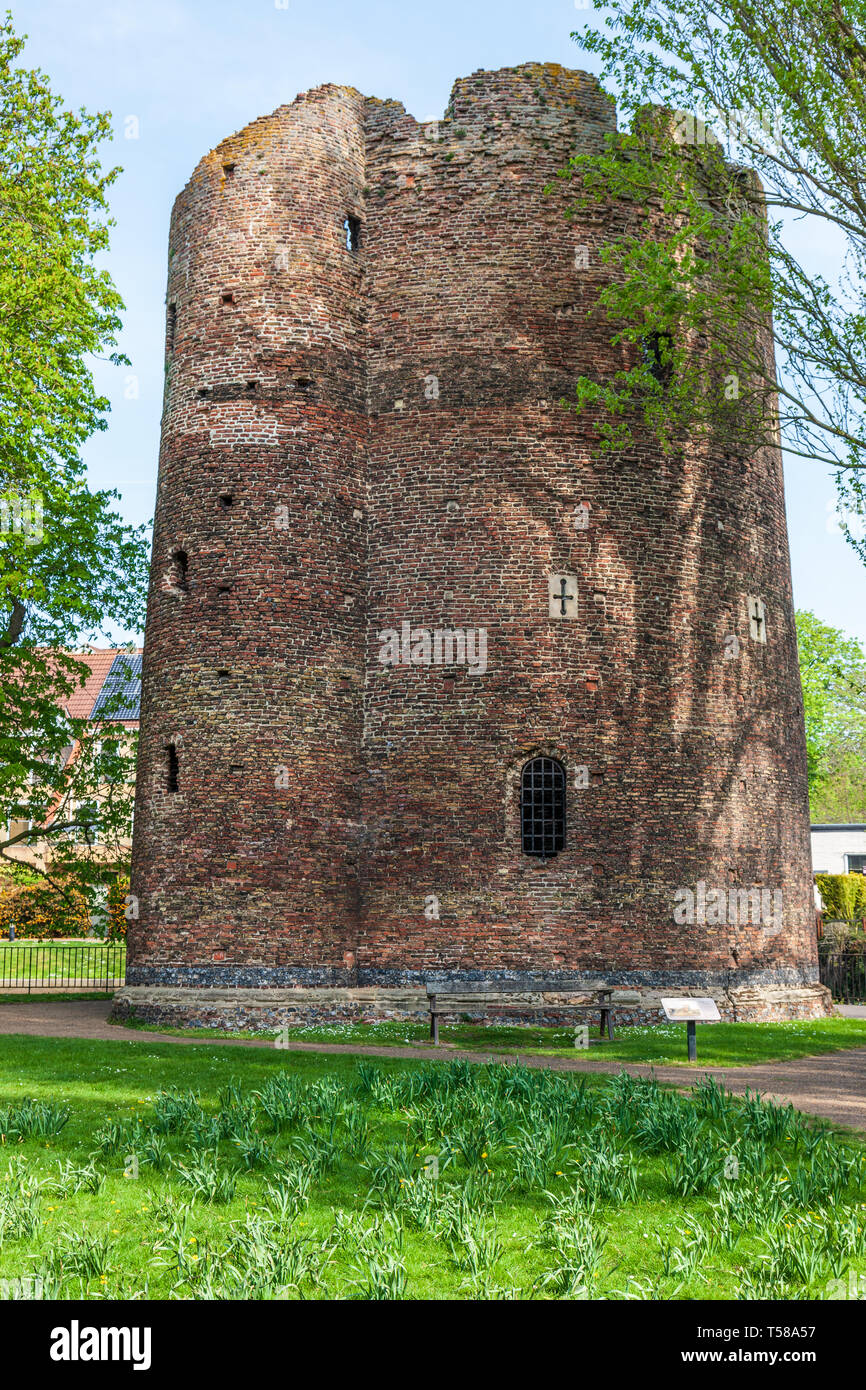 view of the medieval cow tower on the river wensum norwich Stock Photo ...