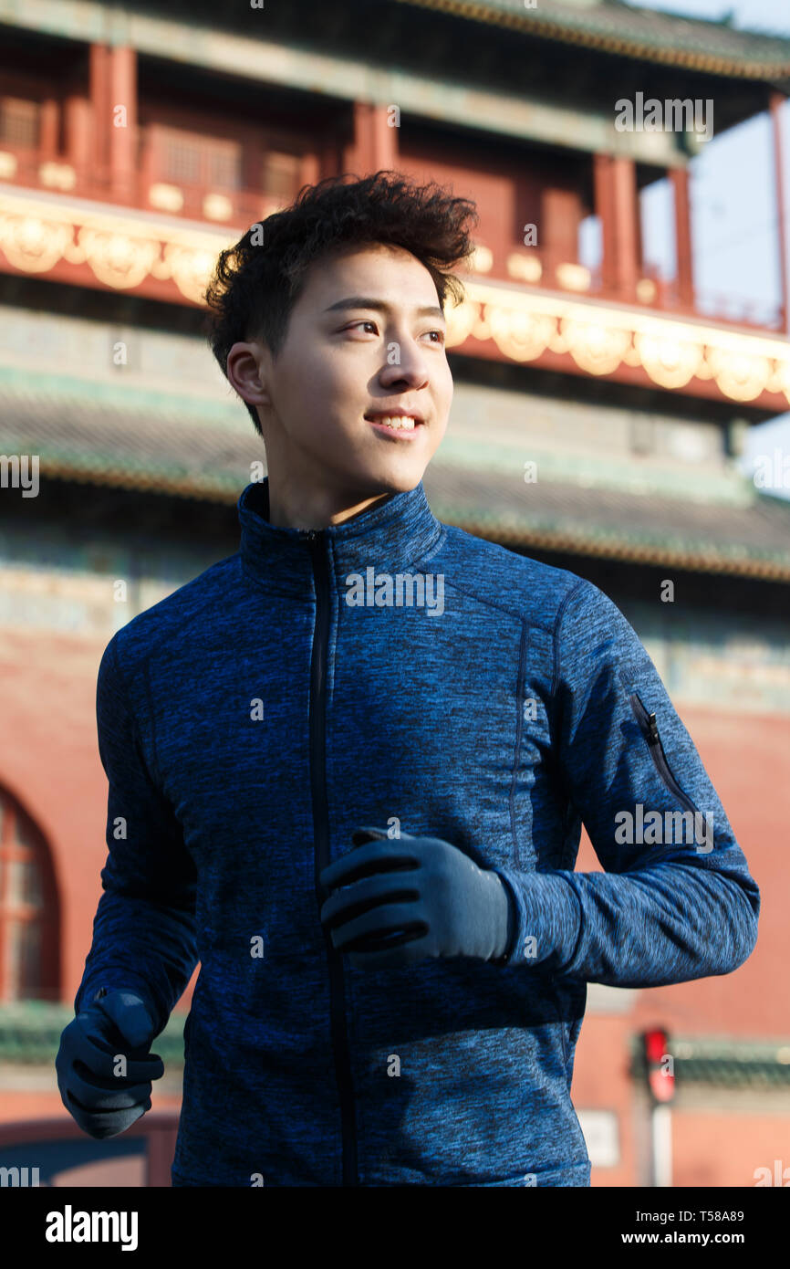 Young men outdoor jogging Stock Photo - Alamy